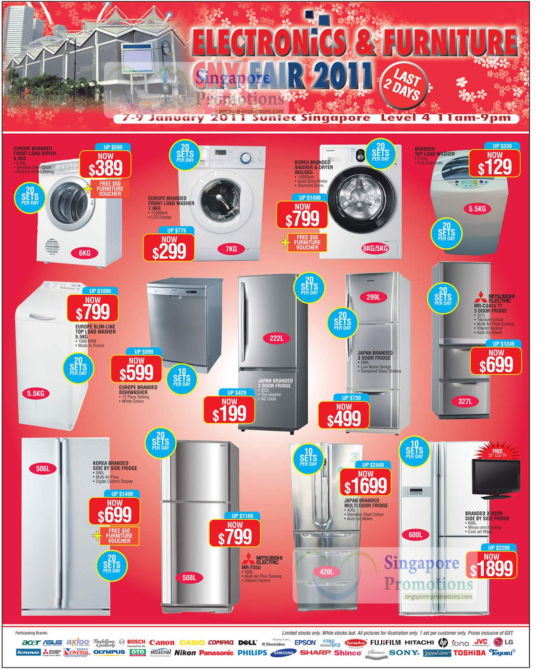 Last 2 Days Fridges Washing Machine Electronics Furniture CNY Fair Last 2 Days Fridges Washing Machine Electronics Furniture CNY Fair