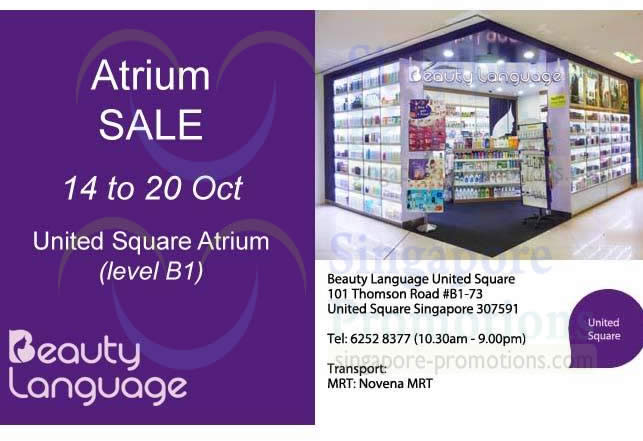 (EXPIRED) Beauty Language Atrium SALE @ United Square 14 – 20 Oct 2013