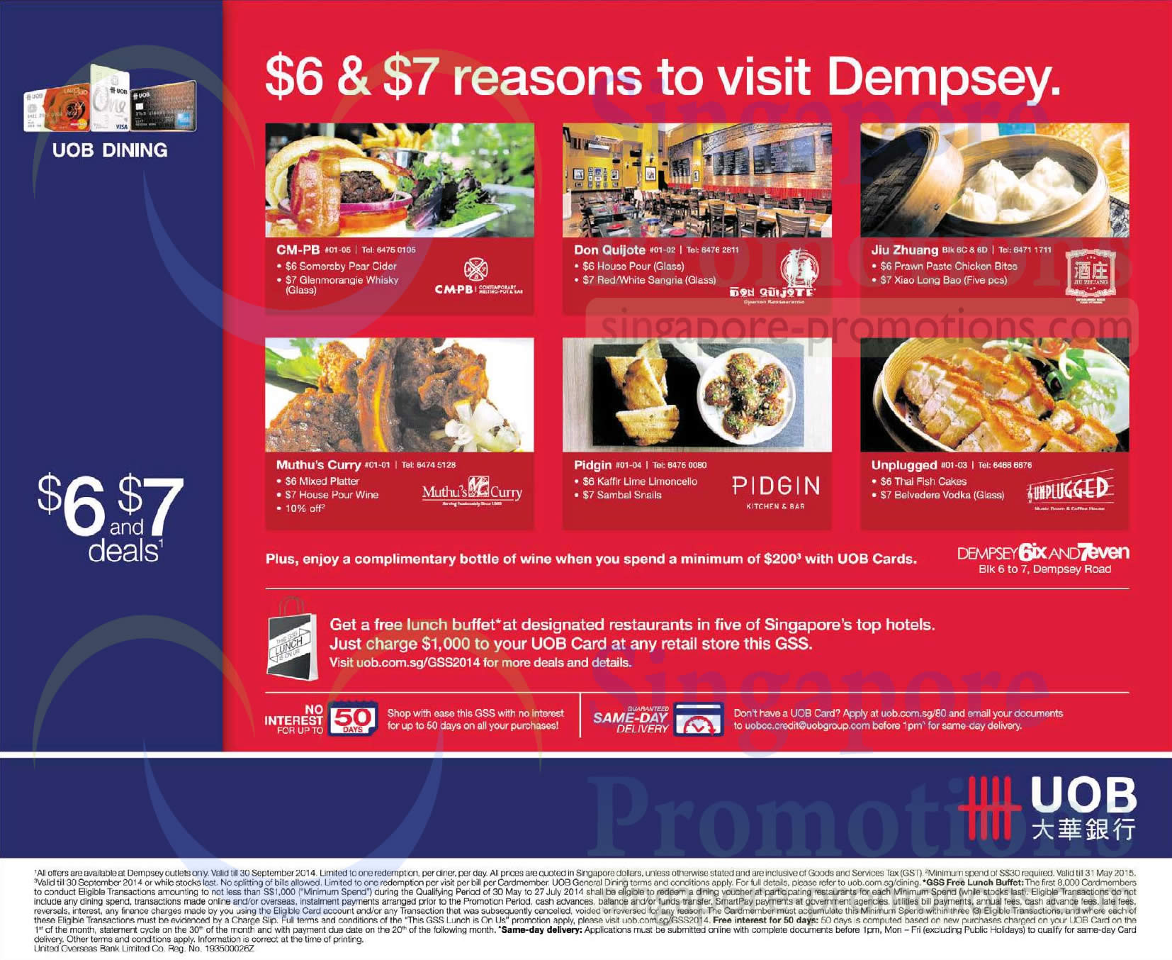 UOB 12 Jun 2014 » (EXPIRED) Dempsey $6 & $7 Deals For UOB Cardmembers ...